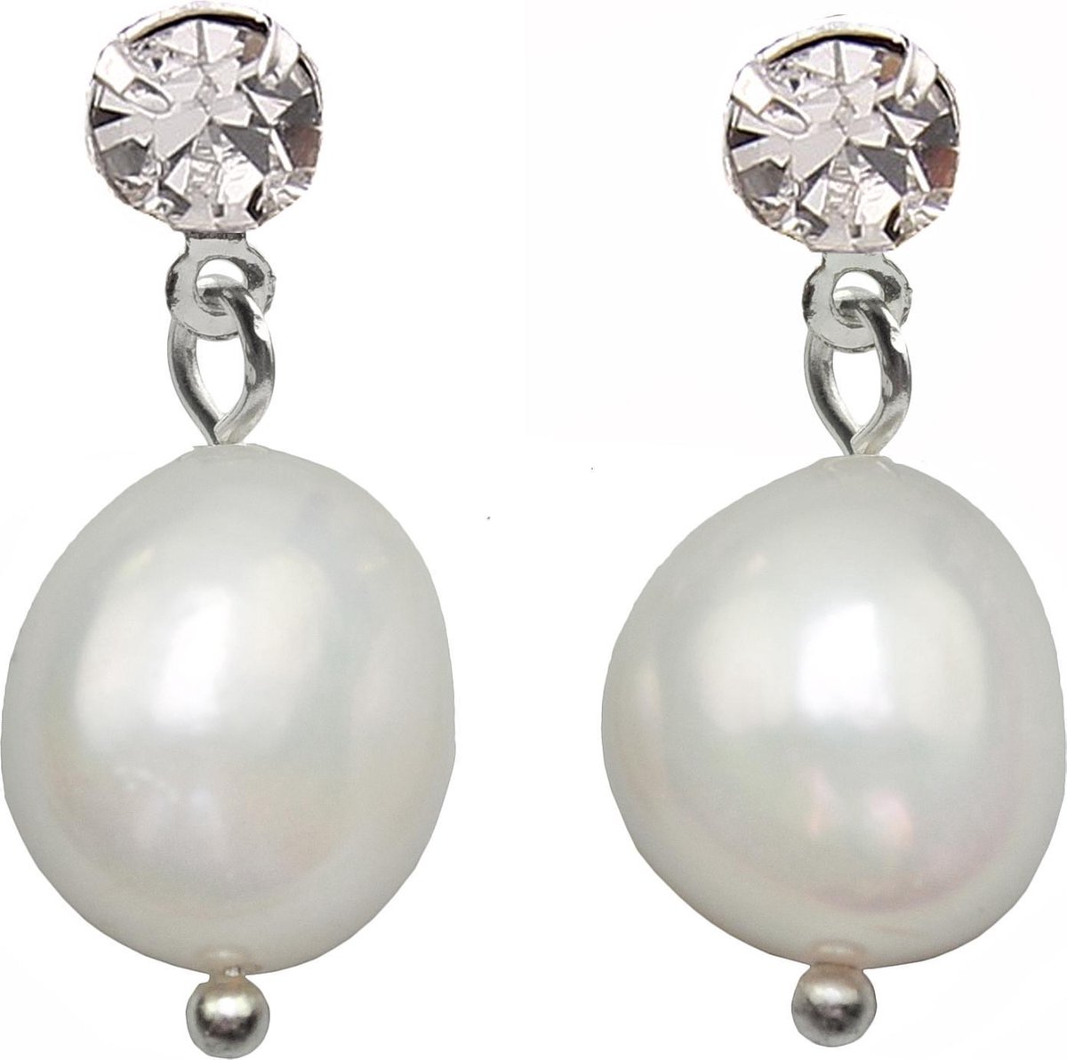 Zoetwater parel oorbellen Keishi Bling - oorstekers - echte parels ...