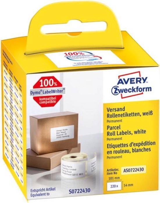 Avery-Zweckform Rol Met Etiketten 101 X 54 Mm Papier Wit 220 Stuks ...