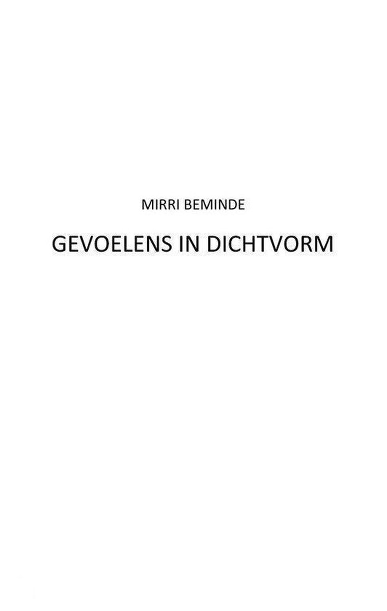 Gevoelens in Dichtvorm, Mirri Beminde | 9783710313400 | Boeken | bol.com