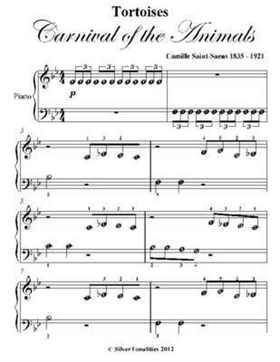 Tortoises Carnival of the Animals Beginner Piano Sheet Music (ebook), Camille... | bol.com
