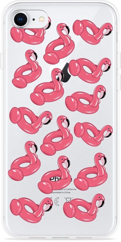 Cazy Hoesje geschikt voor iPhone 8 - Inflatable Flamingos | bol