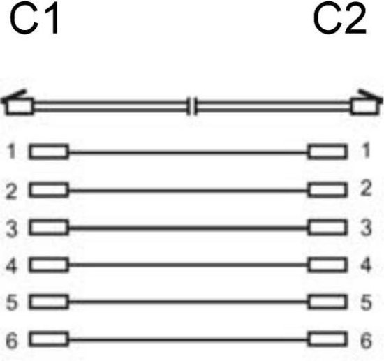 RJ12 - RJ12 telefoonkabel / zwart - 5 meter | bol