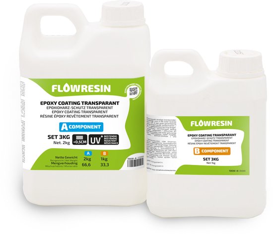 FLOW RESIN Epoxy Coating Transparant UV-3.00 kg | bol