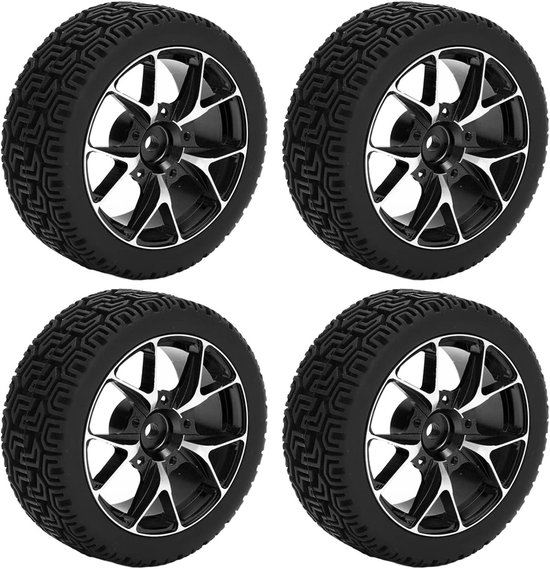 Rubber Tyres 12mm Hexagon 27mm Wide Metal Wheel Hub Tyres for ...