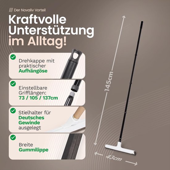 Novaliv 10x tegeltrekker douchevloer met handvat watertrekker voor ...