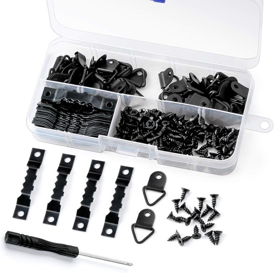 Fotohanger voor foto's - Vrij van spijkers - 1 set - Zwart - Met vak | bol