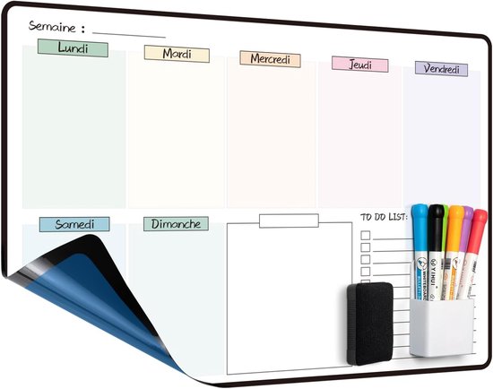 Zelfklevend whiteboard weekplanner met to do lijst - overzichtelijk en ...