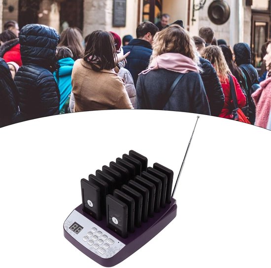 Restaurant Pager 800m 16 Receiver Calling System Buzzer ABS Waterproof ...