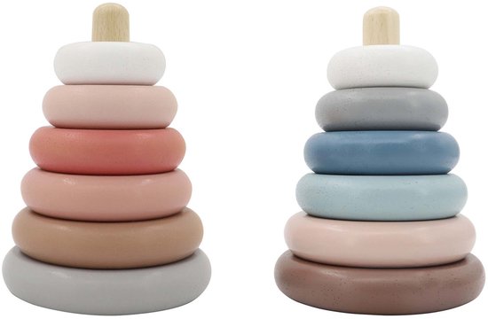 Houten Stapeltoren Pastel, 6dlg. | bol