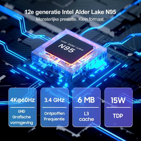 Blackview MP60 Mini PC - 16 GB DDR4 - 512 GB M.2 SSD - Intel N95 ...