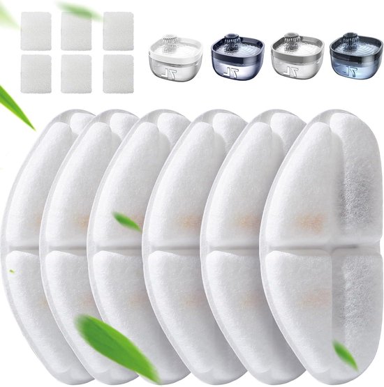 6 stuks actieve koolfilters + 6 stuks waterpompsponzen voor 7 liter drinkfontein... | bol