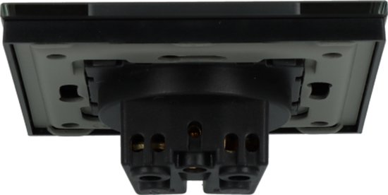 Stopcontact met pin 230V enkel zwart met glazen frame | bol