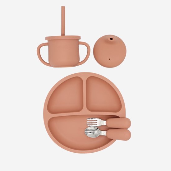 Kinderserviesset - ijzer bestek - small - peach | bol