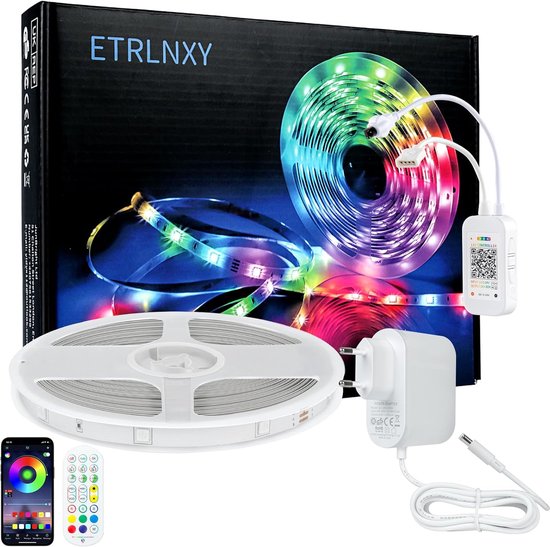 Ultralange 20m LED Strip met RGB Kleuren en Muzieksynchronisatie voor ...