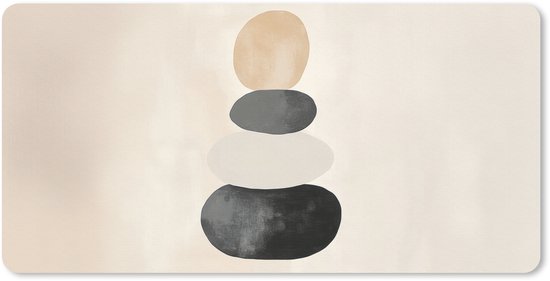 Bureau onderlegger 80x40 cm - Muismat Japandi - Wabi sabi - Beige ...