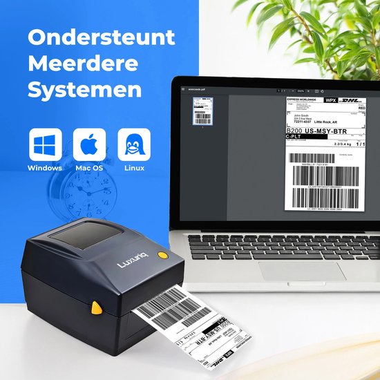 Luxuriq® Thermische Labelprinter - USB & Bluetooth - incl. 300 ...