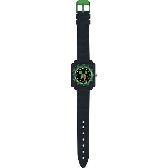 Minecraft Analoog Horloge - Time teacher - Zwart - Creeper - Rubberen ...