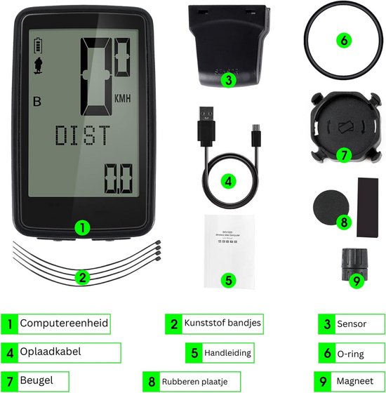 JMZR® Kilometerteller Fiets - Snelheidsmeter - Fietscomputer Draadloos ...