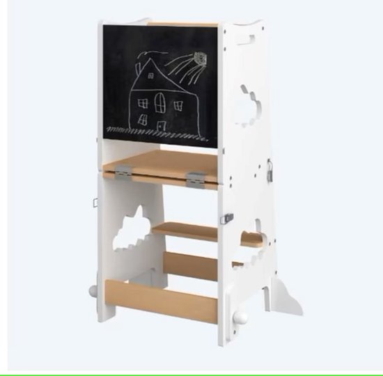 Leertoren - Met Krijtbord - Hout - Leurning Tower - Kindertrapje Keukenhulp - Leer... | bol