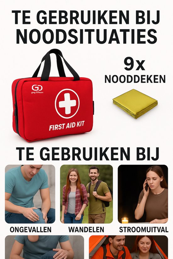 Rode Kruis EHBO-Kit - 184-Delig Noodpakket - Voor Thuis, Onderweg, Reizen, Sport,... | bol