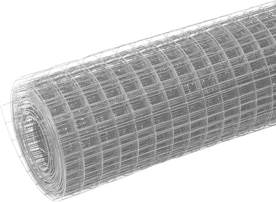 vidaXL Kippengaas 10x0,5 m staal met PVC coating grijs - Gaas - Gazen ...