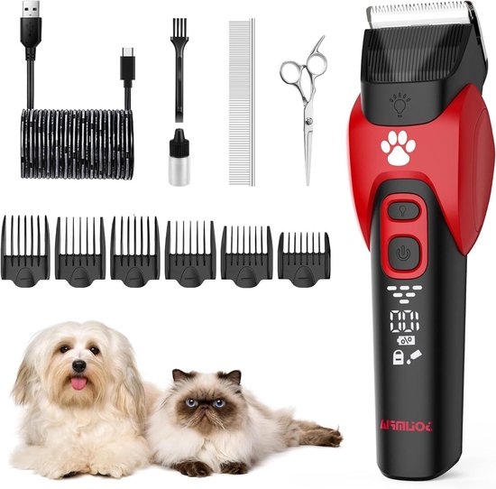 Pet Clippers Razors Electric Grooming Trimmer Kit Rechargeable Wireless ...