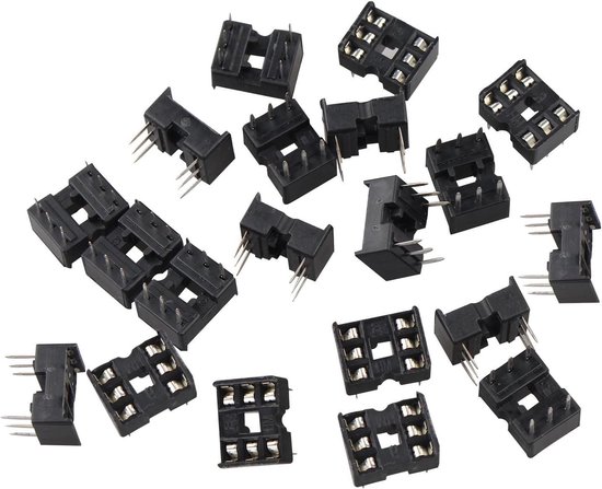 20 STKS 6 Pin 2.54 mm Pitch DIP/DIL IC Sockets Soldeer Type Adapter | bol