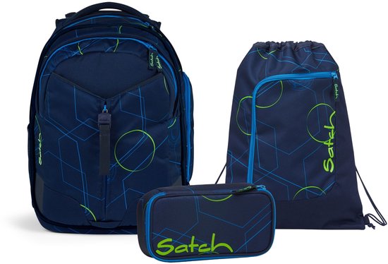Satch schoolrugzakset MATCH Blue Tech, etui + sporttas | bol