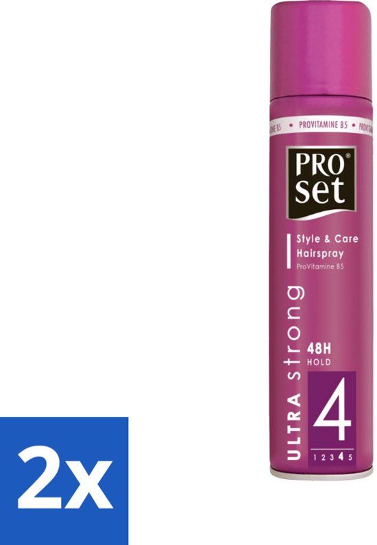 Proset - Haarspray - Ultra Sterk - 48 uur Werking - 250 ml - Voordeelverpakking - 2 stuks | bol