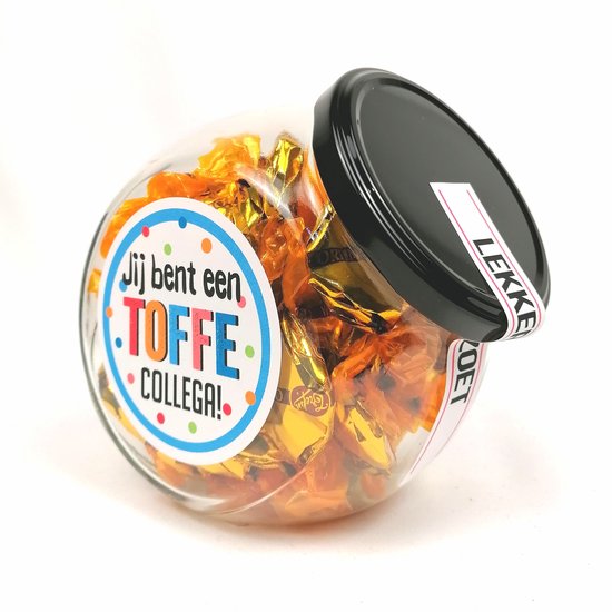Snoeppot - "Jij bent een toffe collega" toffee - bedankje - bedankt ...