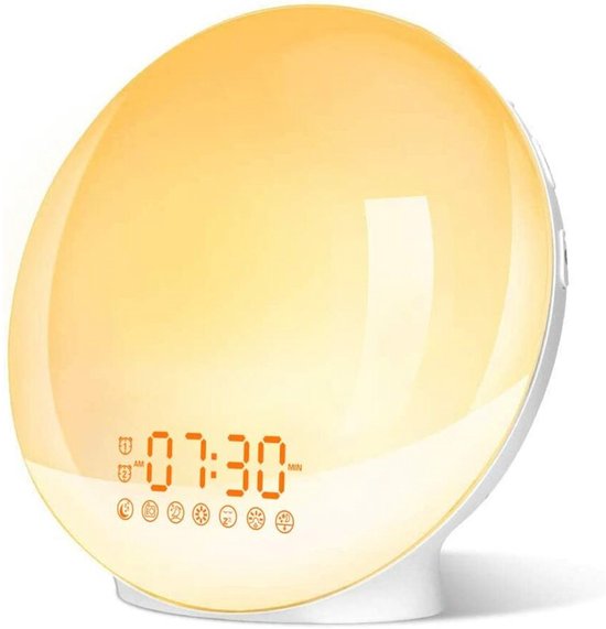 LED Wake-up Lichtwekker - Zonsopgangsimulator - 20 Helderheidsniveaus - 2 Wekkers -... | bol