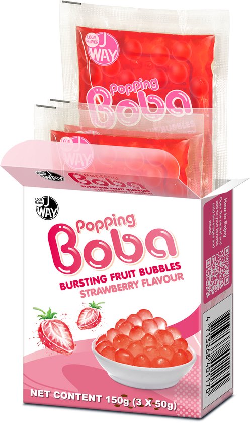 JWAY Popping Boba - Strawberry - 150g | bol