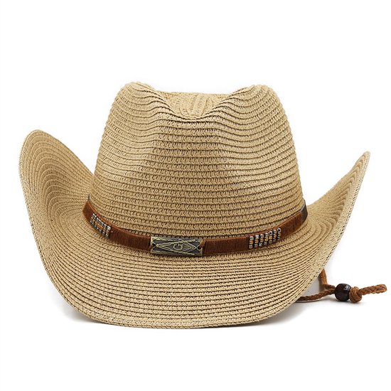 Etnische stijl klassieke riem cowboy strohoed dames en heren zomer ...