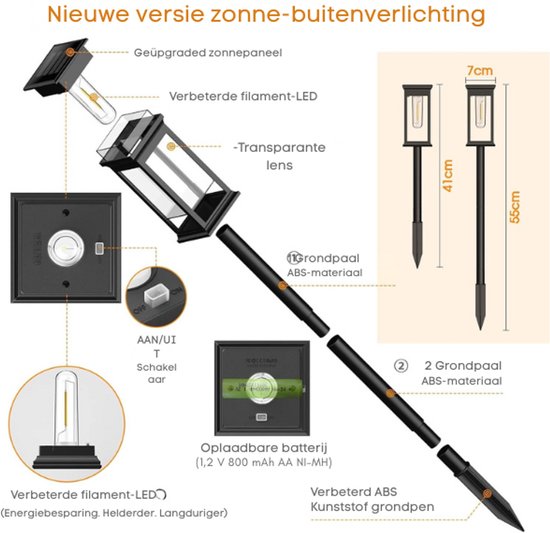 Zonnelampen Voor Buiten - Tuin - 6 Stuks - Typische Solarlampen Voor ...