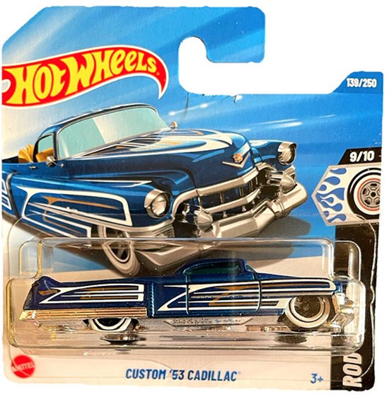HOT WHEELS CUSTOM '53 CADILLAC CHEVY METALIC BLUE 139/250 1:64 HW ROD ...