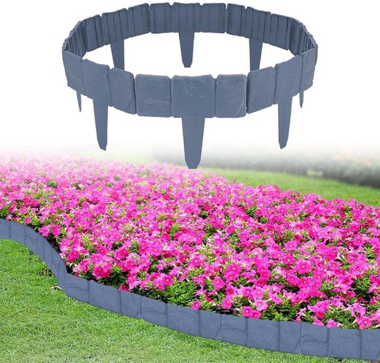GTB® Borderrand op Rol - Borderrand - Perkland - Grijs - 25 cm x 10 cm ...