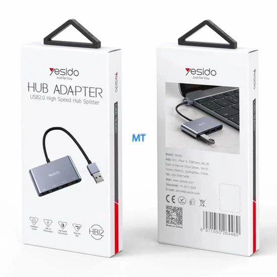 Yesido USB 2.0 HUB Adapter High Speed Hub 4x Spilitter HB12 | bol