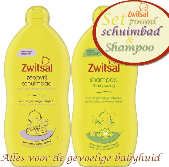 Zwitsal zeepvrij Badschuim en Zwitsal shampoo - 700ml | bol
