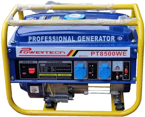 PowerTech PT-8500WE: Professionele Benzine Generator | bol