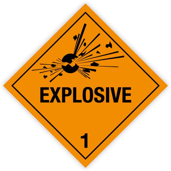 Simbol® - Gevaarsetiketten Klasse 1.0 - Stickers IMO 1.0 - Explosive ...