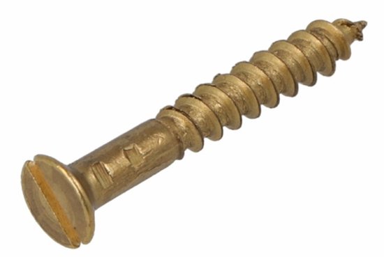 Messing houtschroef 4,5x30 - platkop verzonken - PK - messing blank ...