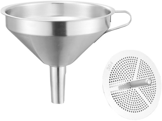 Trechter RVS - Keuken Trechters - Mini Trechter 11cm met Filter Zeef ...
