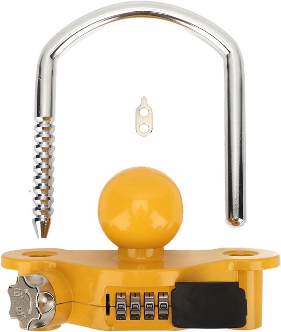 Trailer Coupler Lock Yellow Aluminum Heavy Duty Hitch Lock Universal ...