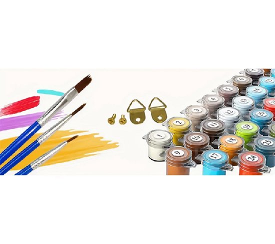 Schilderen op nummer - Oog met bloemen - Acrylset - Oog - Bloemen ...