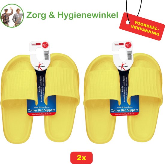 Orthopedische Zomer Badslippers (Geel | Maat: 43-44 | 2 Paar) | bol