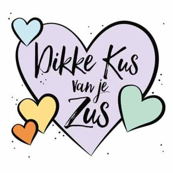 Wenskaart - Dikke Kus van je Zus - Met Envelop | bol