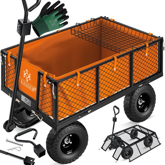 KESSER® Bolderkar - Bolderwagen tuinkar transportkar 700kg beladen ...