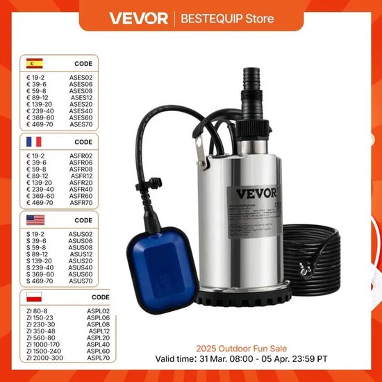 Rioolpomp Dompelpomp Vuil Water Pomp 550W - 2200W met Ingebouwde ...