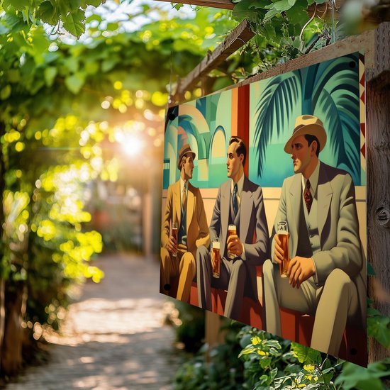 Tuinposter Mannen met bier - Mensen Tuinposters voor Buiten - Tuin ...