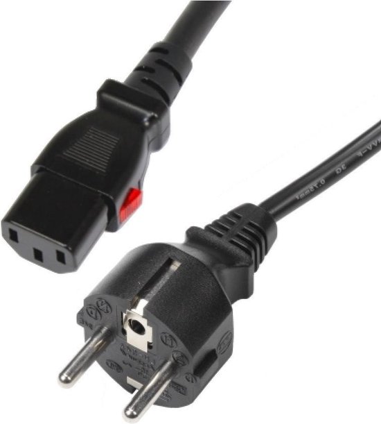 C13 (recht met IEC Lock) - CEE 7/7 (recht) stroomkabel - 3x 0,75mm ...
